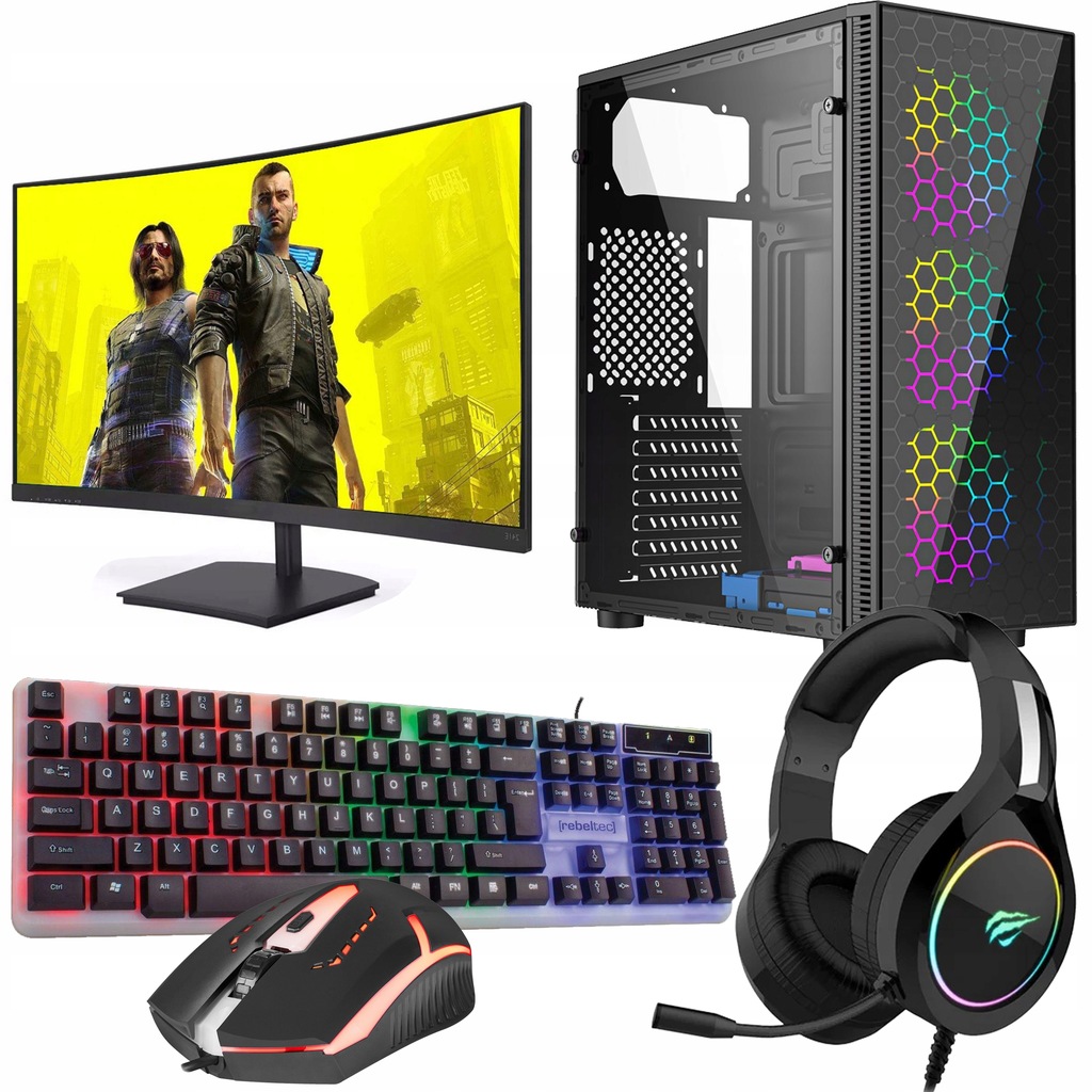 ZESTAW PC DO GIER KOMPUTER GAMINGOWY I7 GTX 1650 16GB RAM 512 GB SSD ...