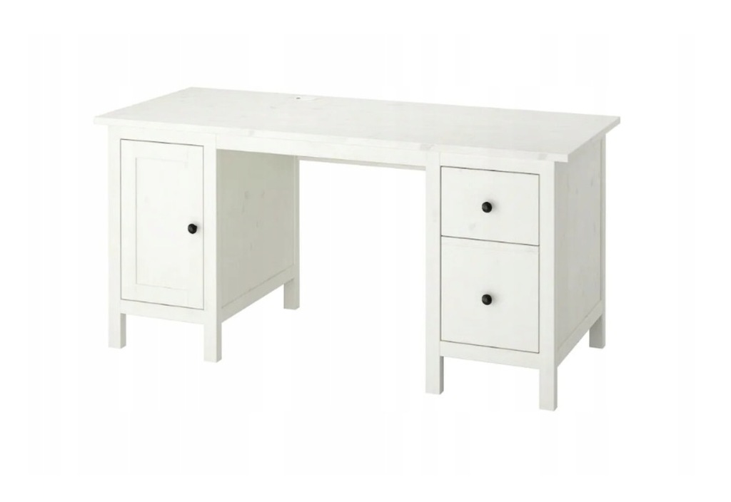 IKEA HEMNES biurko duże, biała bejca 155x65 cm - 13782116801 ...