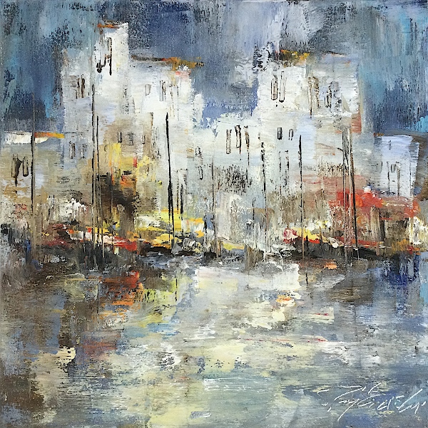 ZAJKOWSKI art deco nowy obraz olej na płótnie recznie malowany WHITE ...