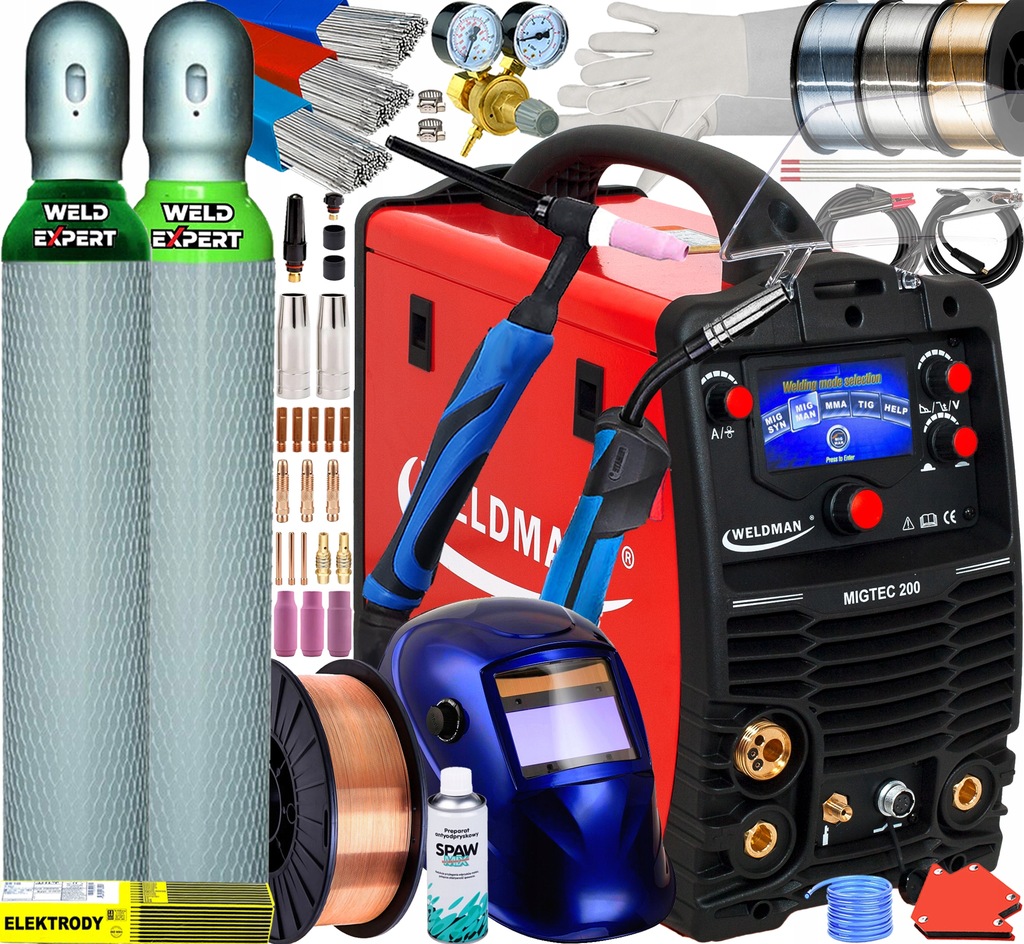 SPAWARKA INWERTOROWA MIG WELDMAN 200 LCD 230V TIG - 14067255477 - oficjalne archiwum Allegro