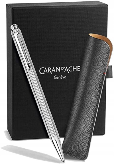 CARAN D'ACHE DŁUGOPIS SREBRNY + SKÓRZANE ETUI - 12030521013 - oficjalne ...