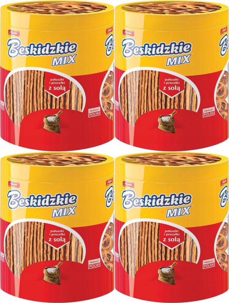 Beskidzkie Mix paluszki precle w tubie 300g x4 - 13146866365 - oficjalne archiwum Allegro