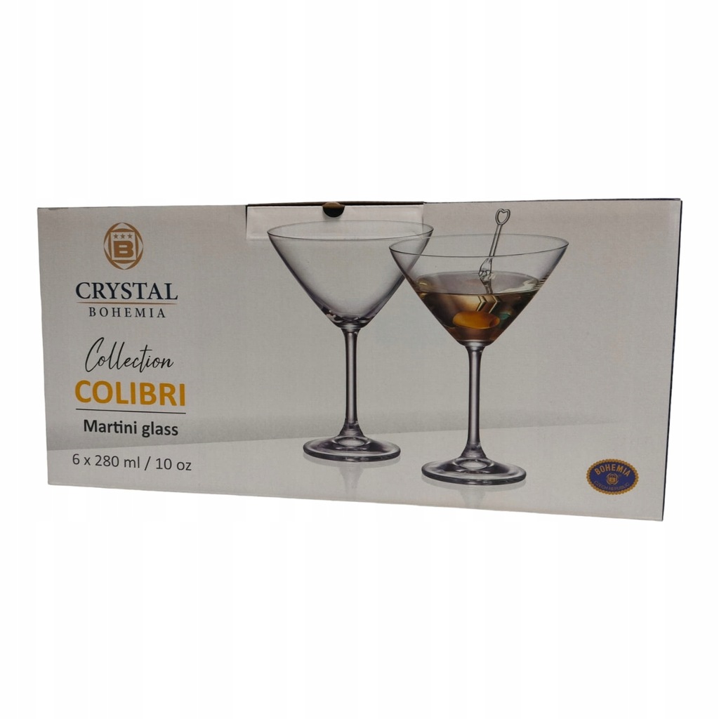 BOHEMIA COLIBRI KIELISZEK DO MARTINI 280 ML 6SZT - 13457579640 - oficjalne archiwum Allegro