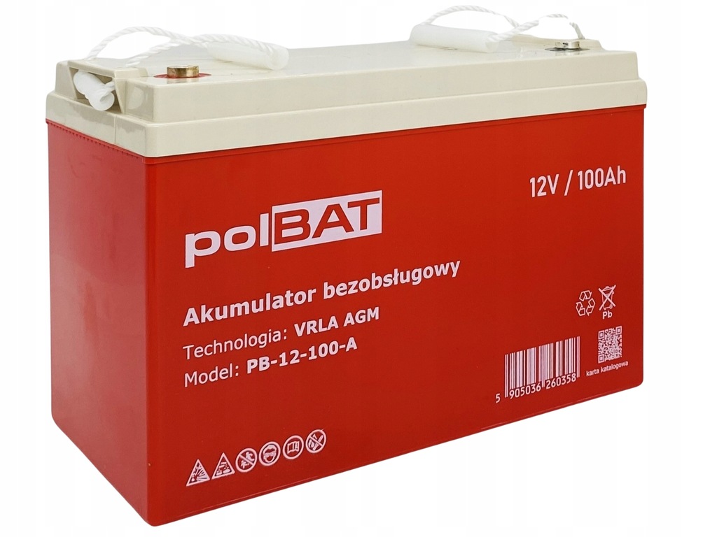 AKUMULATOR VRLA AGM 12V 100Ah WAGA 28 kg MAGAZYN ENERGII BEZOBSŁUGOWY UPS - 15121432964 ...