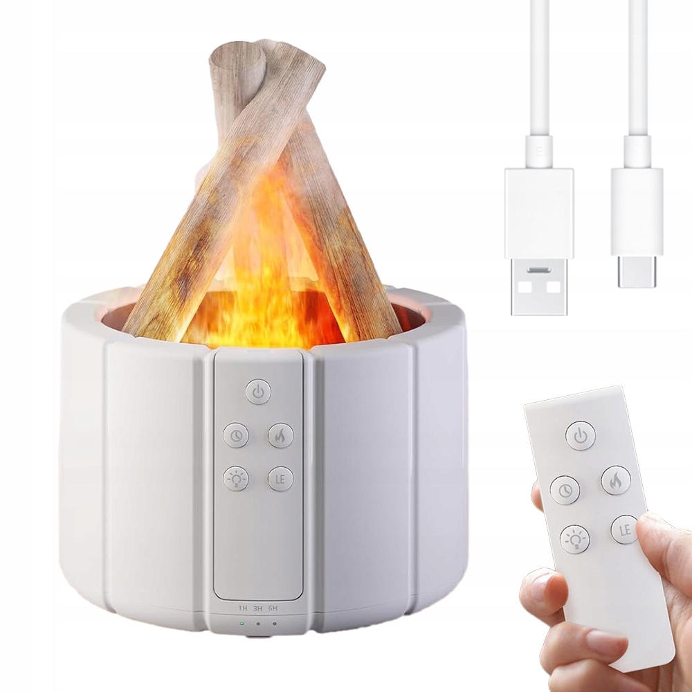 AIR HUMIDIFIER FIRE EFFECT FLAME LED SCENT DIFFUSER WITH REMOTE CONTROL ...