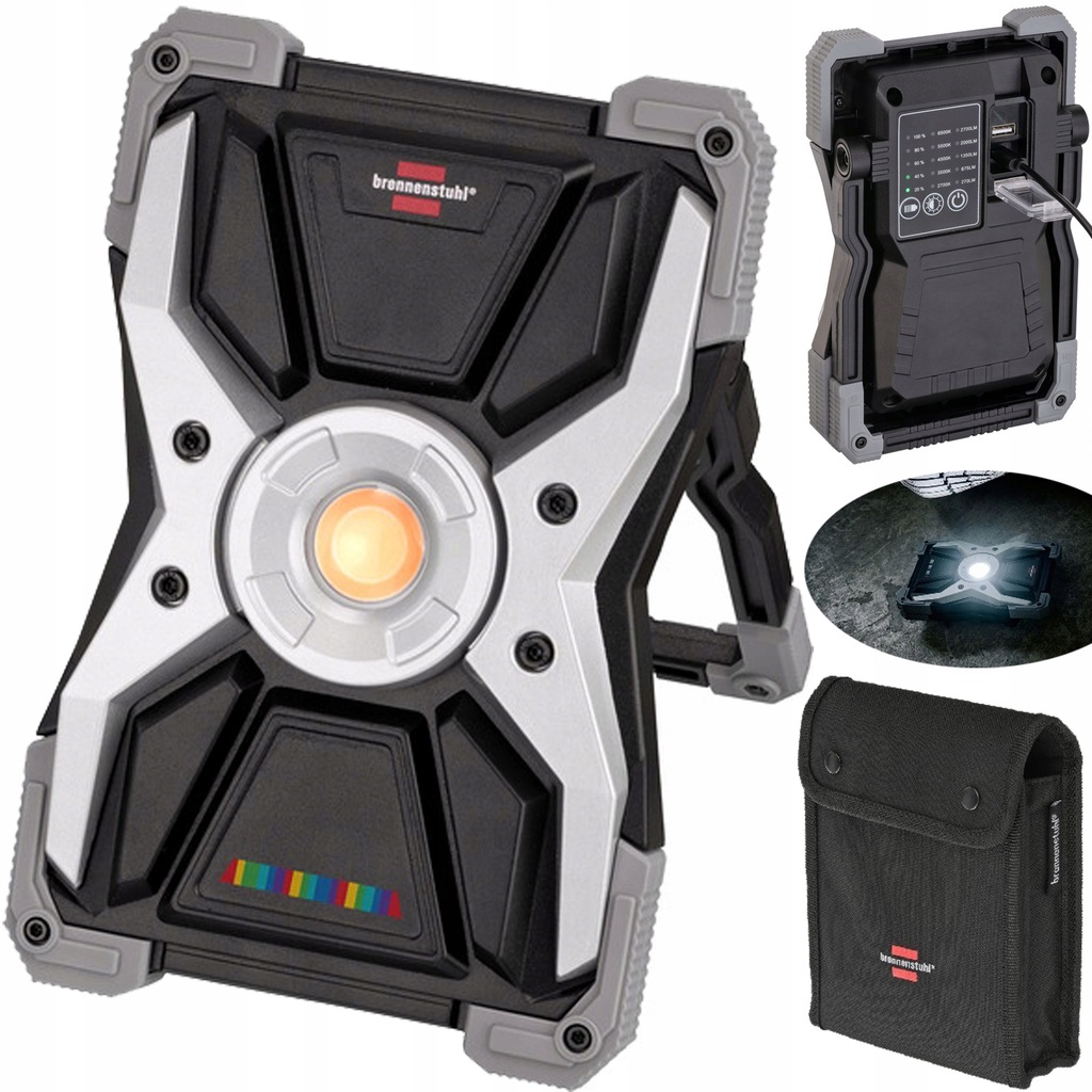 LAMPA LED BRENNENSTUHL AKUMULATOROWA REFLEKTOR USB - 11594414876 ...