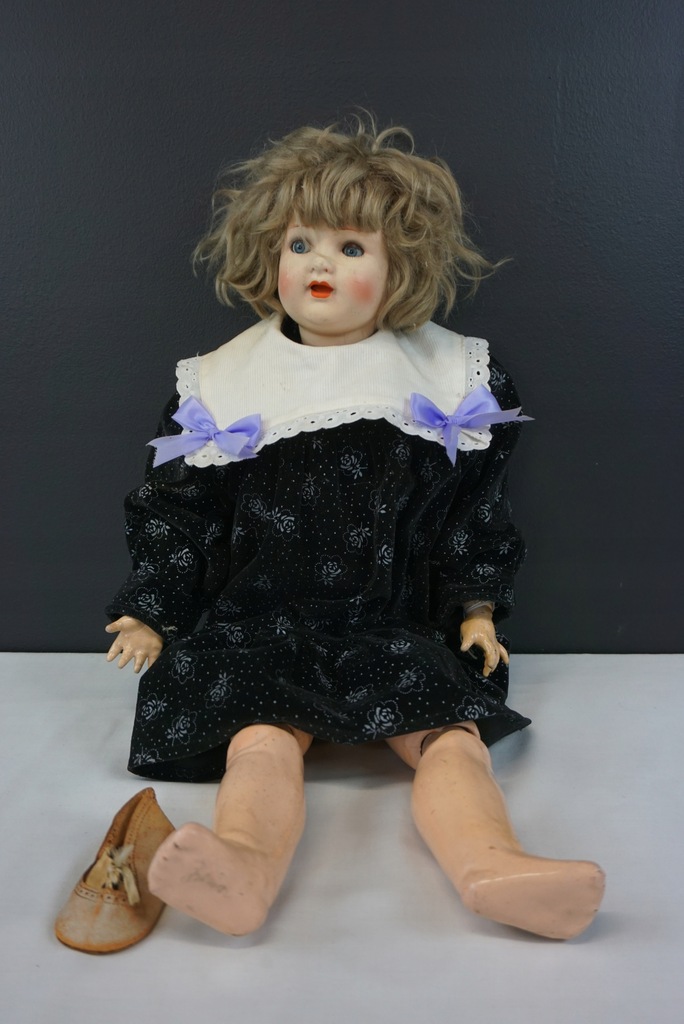 Zabytkowa lalka stara zabawka sygnowana biskwit 65cm nr1 - 15441204649 ...