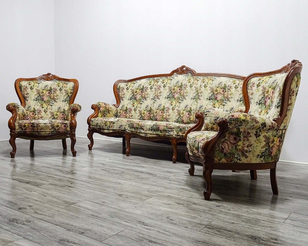 Meble do Salonu KANAPA + FOTELE Ludwik Gobelin BUK - 13407243692 ...