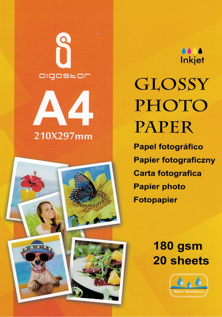 Papier Fotograficzny A4 Foto 20szt 180g Połysk - 13544952007 - oficjalne archiwum Allegro