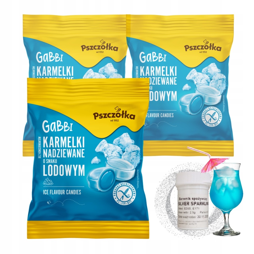 ZESTAW do nalewki ICE brokat do drinków + cukierki - 12970432686 ...