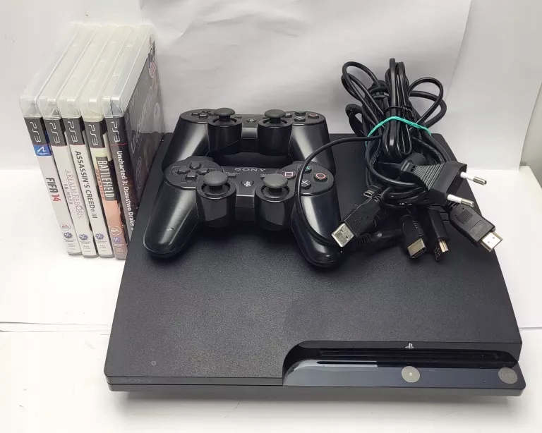 KONSOLA PS3 CECH-2503B OKABLOWANIE 4 GRY 2 X PAD - 13497934921 ...