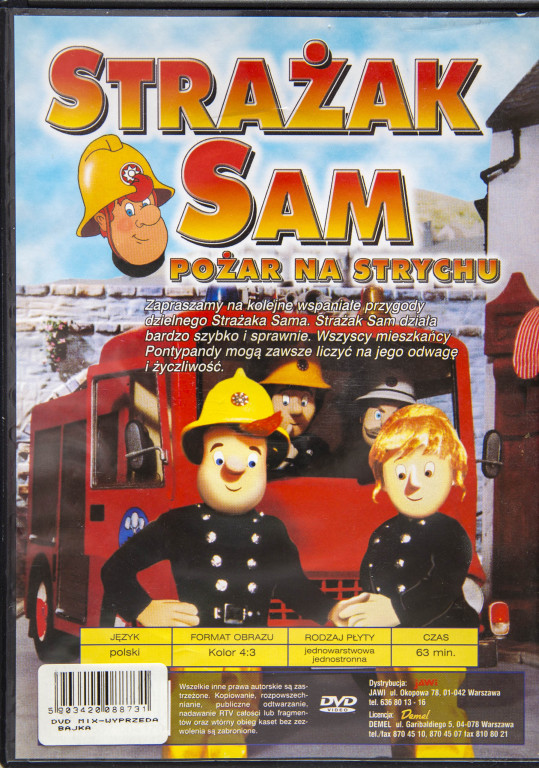 Strażak Sam - płyta DVD - Bajka - Pożar na strychu - 2130432593 ...
