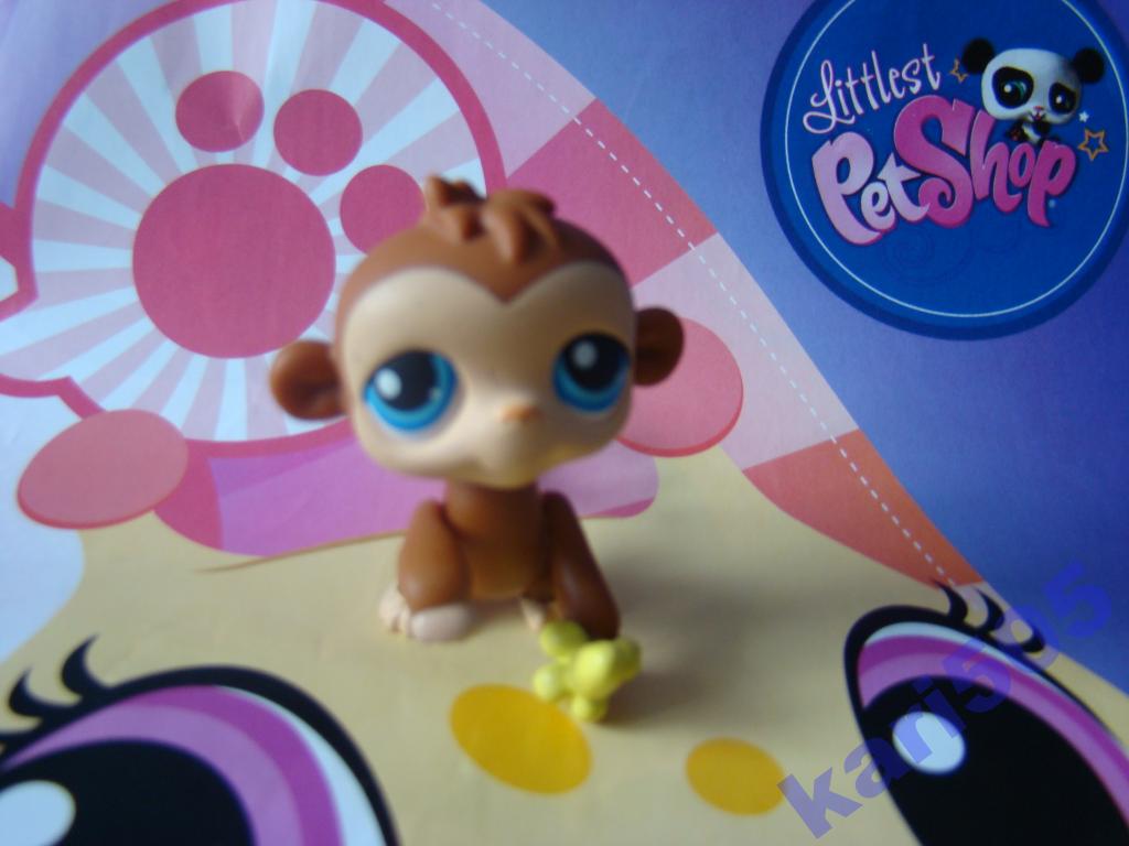 LPS * Małpka jedząca banana - rusza łapkami UNIKAT - 6829413236 ...