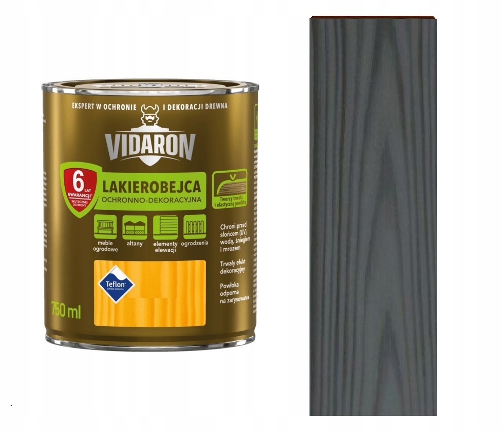 VIDARON LAKIEROBEJCA drewna 0,4l SZARA ANTRACYT - 12593654523 ...