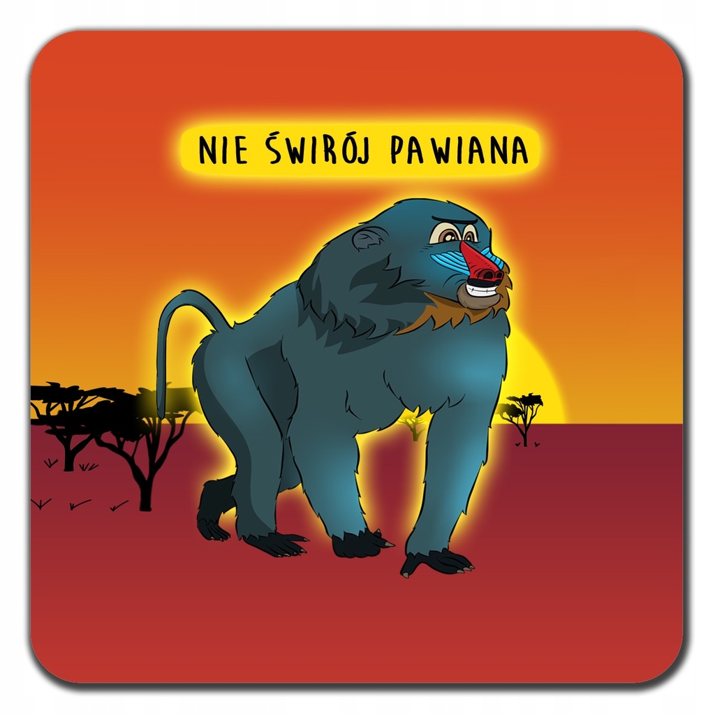 Zabawna podkładka pod kubek zwierzęta pawian - 11828674722 - oficjalne ...
