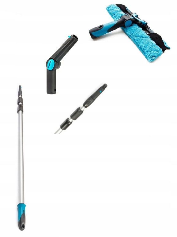 Zestaw do mycia okien z kijem teleskopowym 5m. - 10437973034 - oficjalne archiwum Allegro