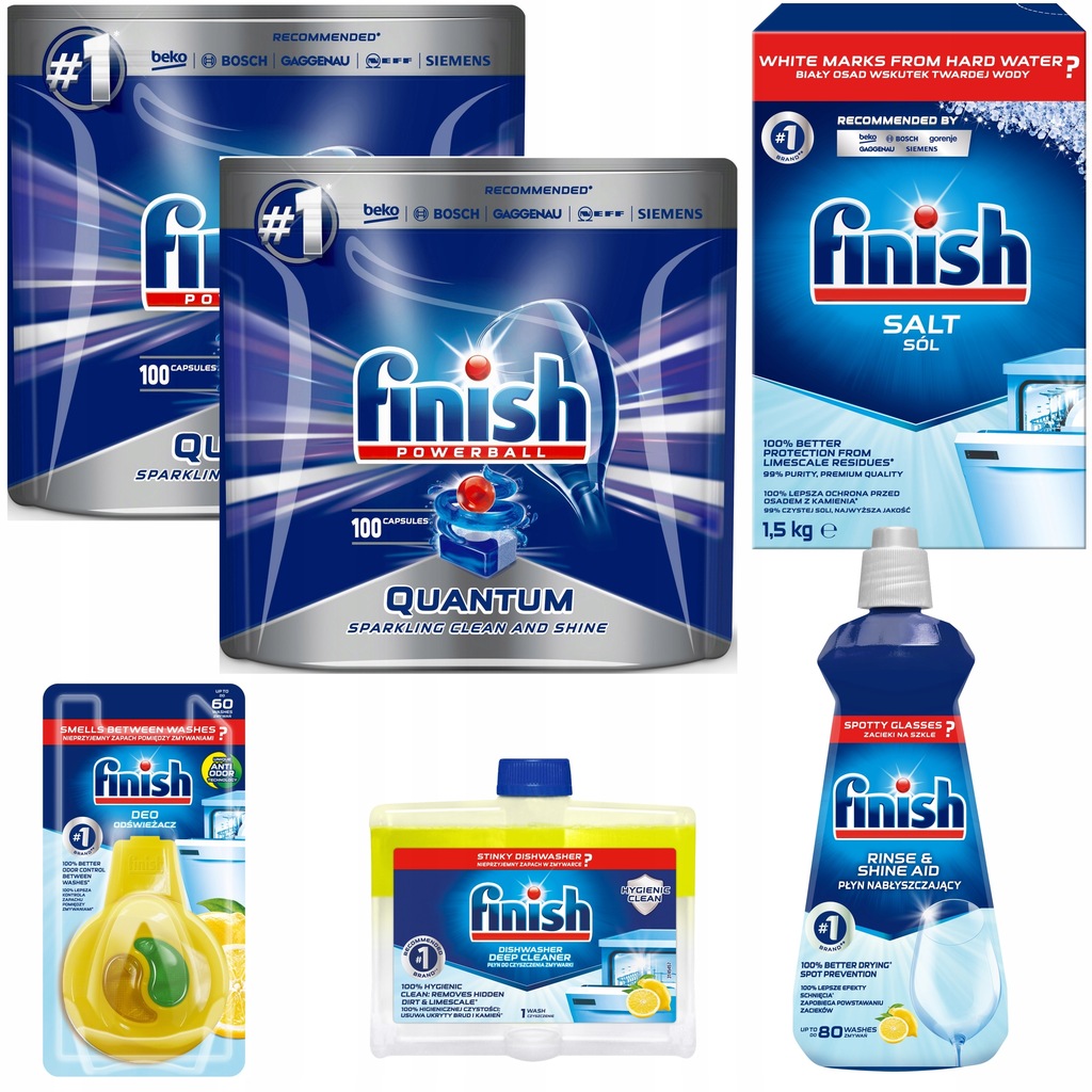 FINISH QUANTUM MAX 200 MEGA ZESTAW DO ZMYWARKI - 12018529233 ...