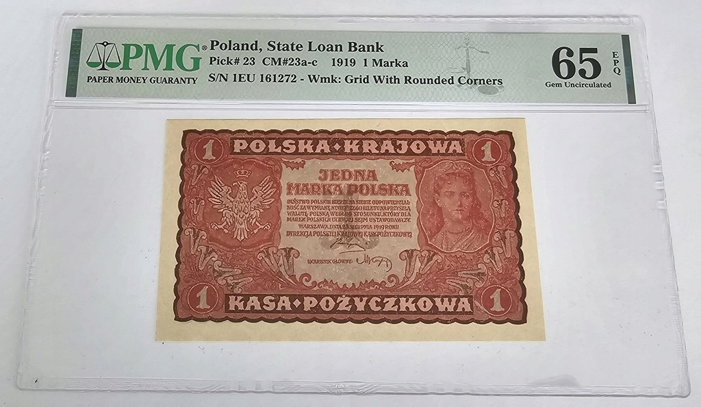 1 Marka 1919 rok. I serja EU Nr 161272 PMG 65 EPQ - 14671443063 ...