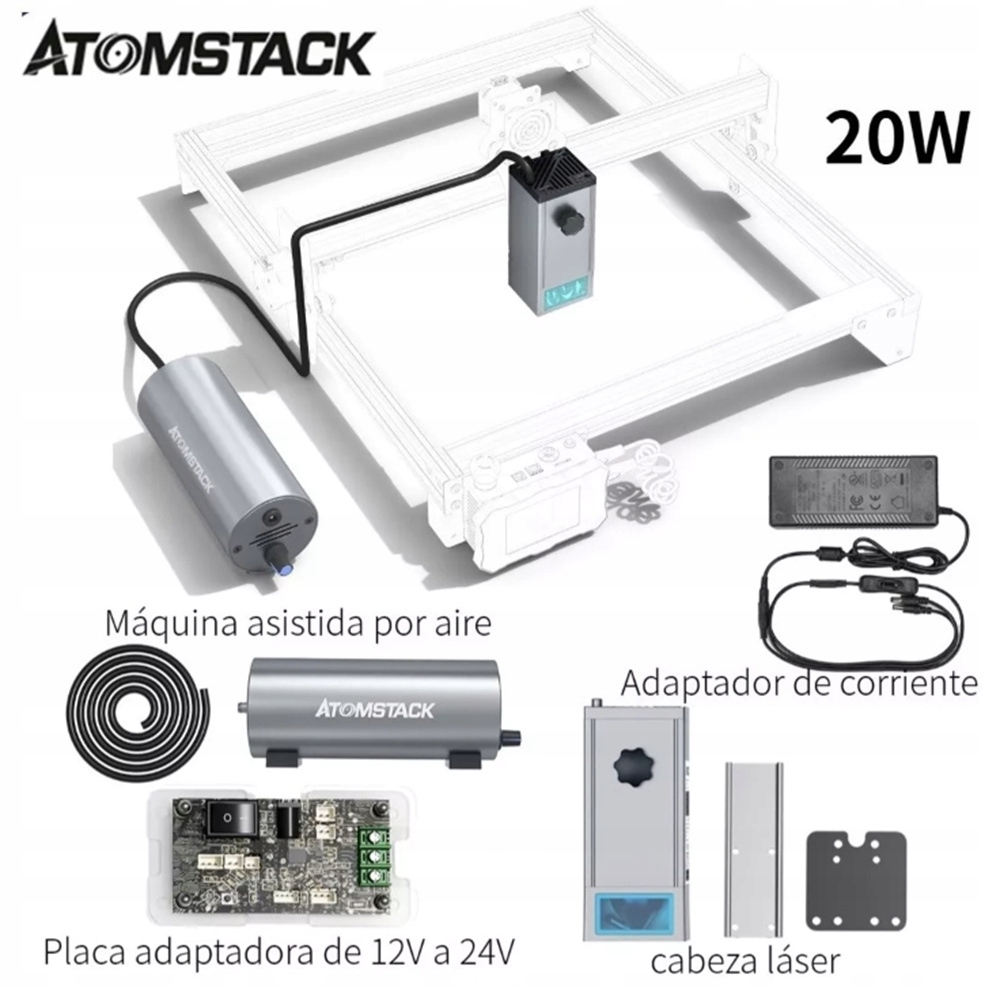 Grawer moduł laserowy /Głowica laserowa ATOMSTACK M100 + pompą F30 130W ...