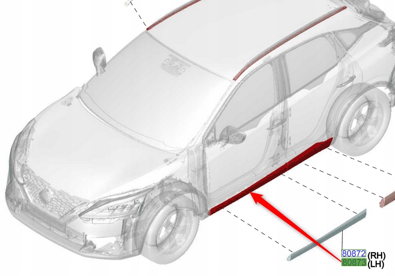 Listwa dolna lewa drzwi przednich Nissan - 14086998481 - oficjalne ...