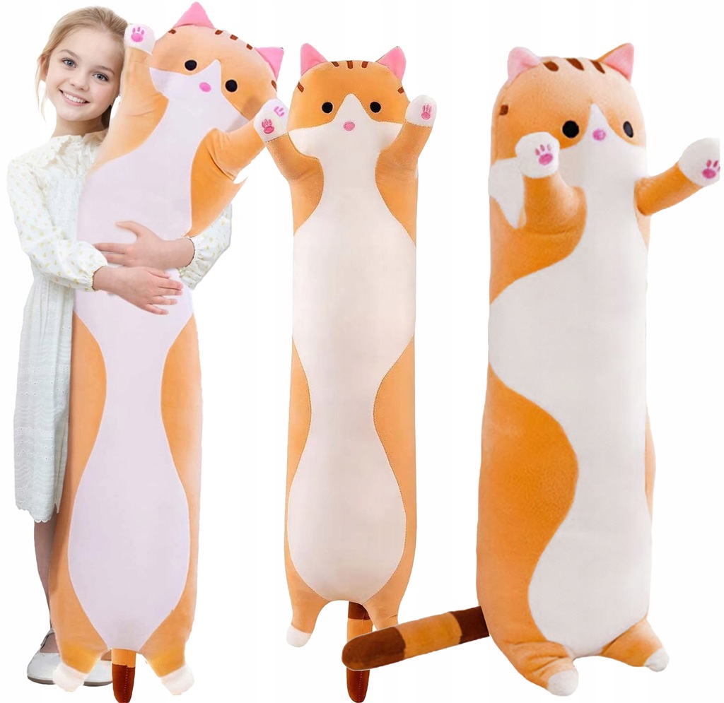 MASKOTKA PLUSZAK PODUSZKA KOT DŁUGI 150 cm KOTEK - 14035073634 ...