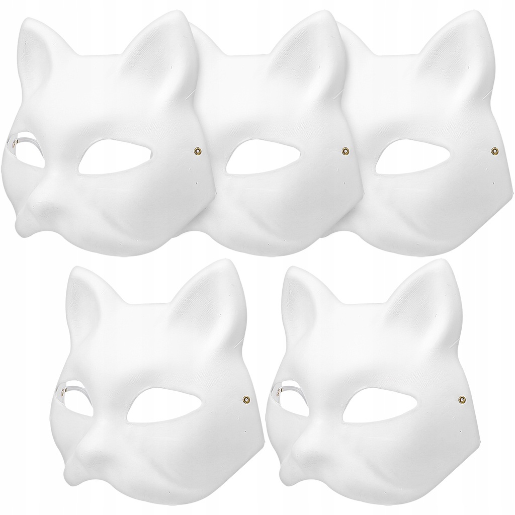 CAT FACE MASK FOR PAINTING DIY PAPER DIY PAINTABLE CAT MASK 5PCS ...