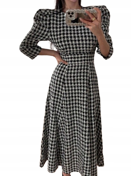 SHEIN SUKIENKA MIDI W KRATKĘ CZARNA PROSTA S ŁŁO - 16903487700 - oficjalne archiwum Allegro