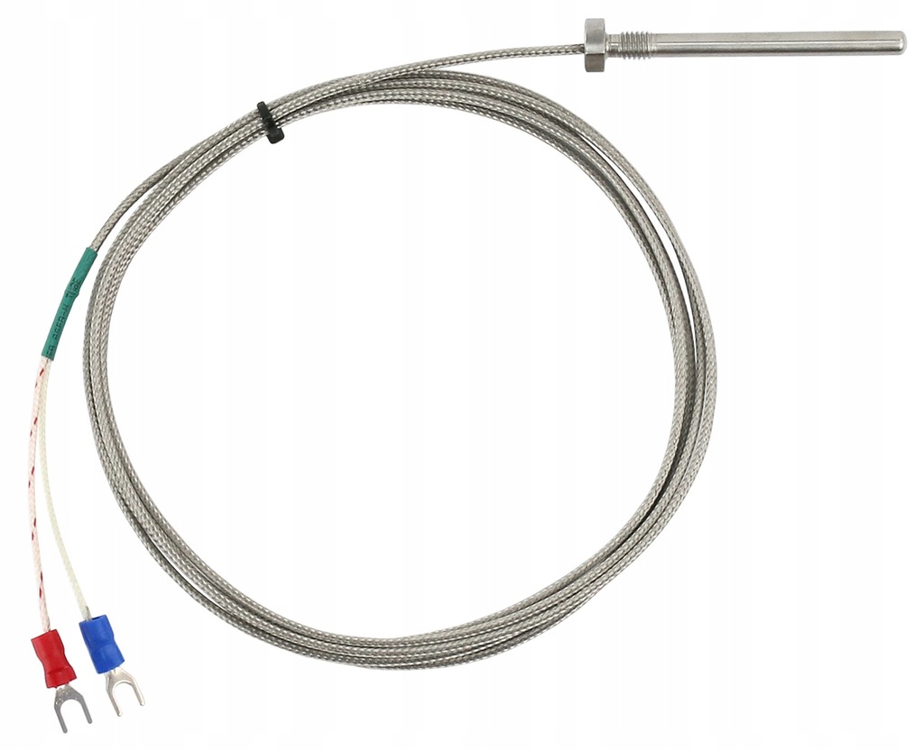 PT100 WKRĘCANY CZUJNIK 2m M6 5x50mm DO 400 STOPNI - 11858130518 - oficjalne archiwum Allegro