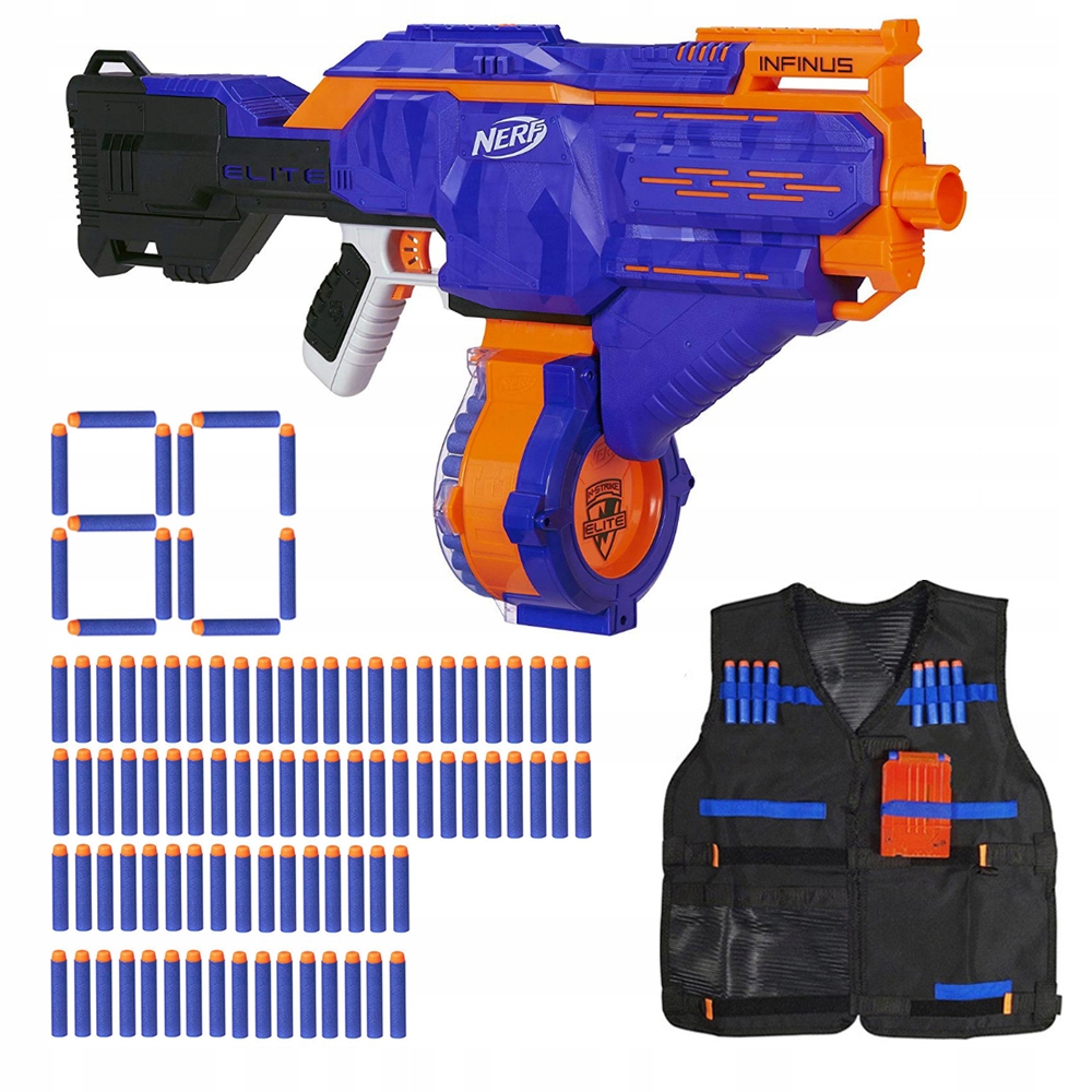 WYRZUTNIA NERF AUTOMAT INFINUS KAMIZELKA STRZAŁKI - 9898461363 ...