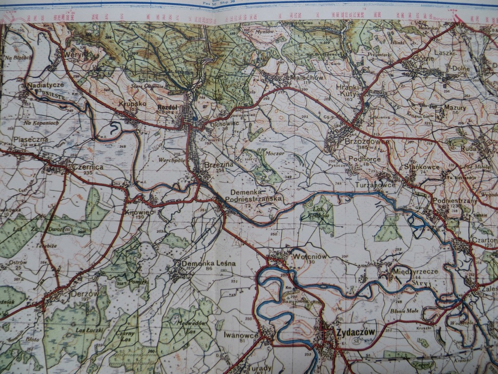 STRYJ WOJSKOWA MAPA WIG 1933 SŁUŻB. NIEMIECKA ZHP - 13464284830 ...