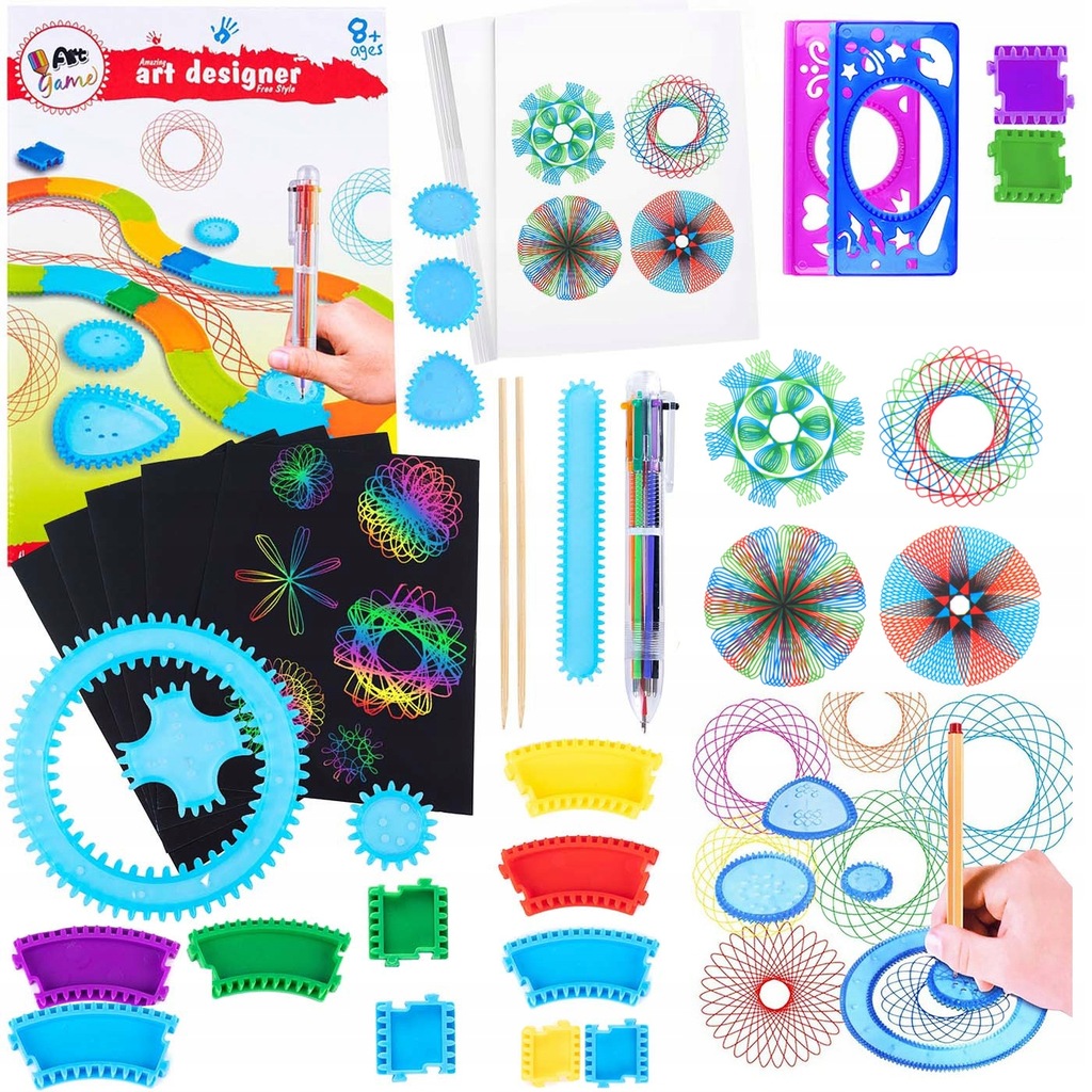 SPIROGRAF ZESTAW DO RYSOWANIA SZABLON DŁUGOPIS TOR - 12664273701 ...