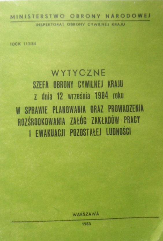 Wytyczne szefa obrony cywilnej kraju 1985 - 15036075242 - oficjalne archiwum Allegro