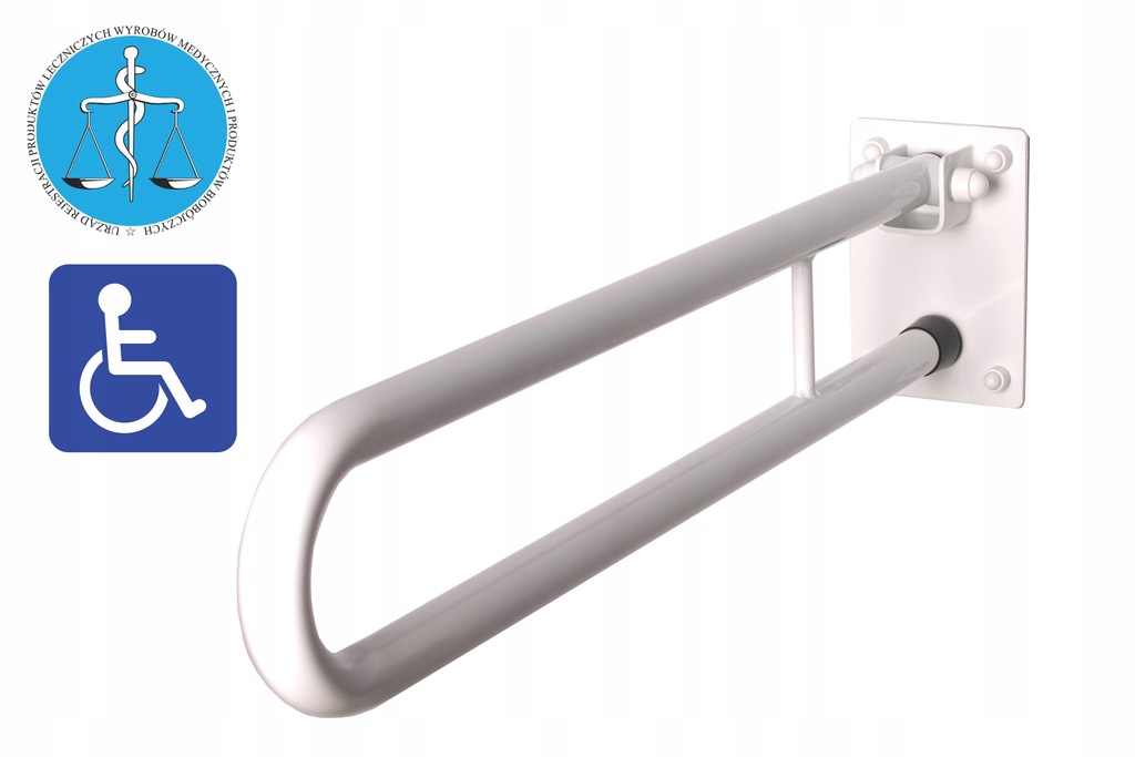 Poręcz Uchylna 70cm WC toaletowa dla inwalidy Certyfikat Produkt Polski ...