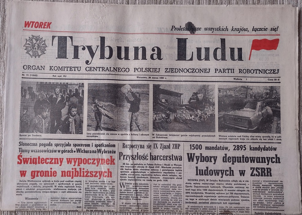 Trybuna Ludu 73 1989 PRL - 11950977300 - oficjalne archiwum Allegro