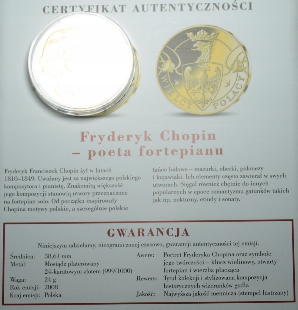 Wielcy Polacy - Fryderyk Chopin - 17547207640 - oficjalne archiwum Allegro