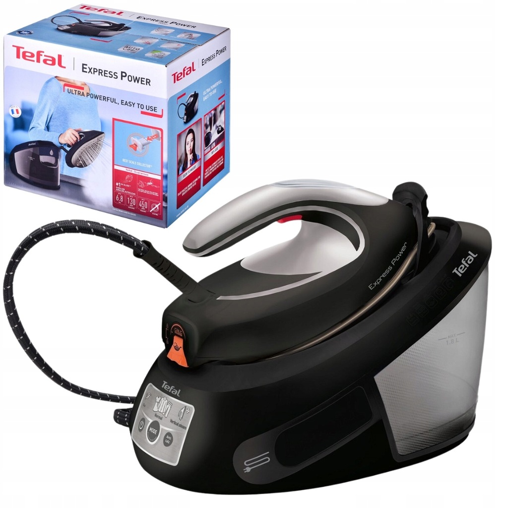 ŻELAZKO Z GENERATOREM PARY STACJA PAROWA TEFAL Express Power 2800W 450g ...