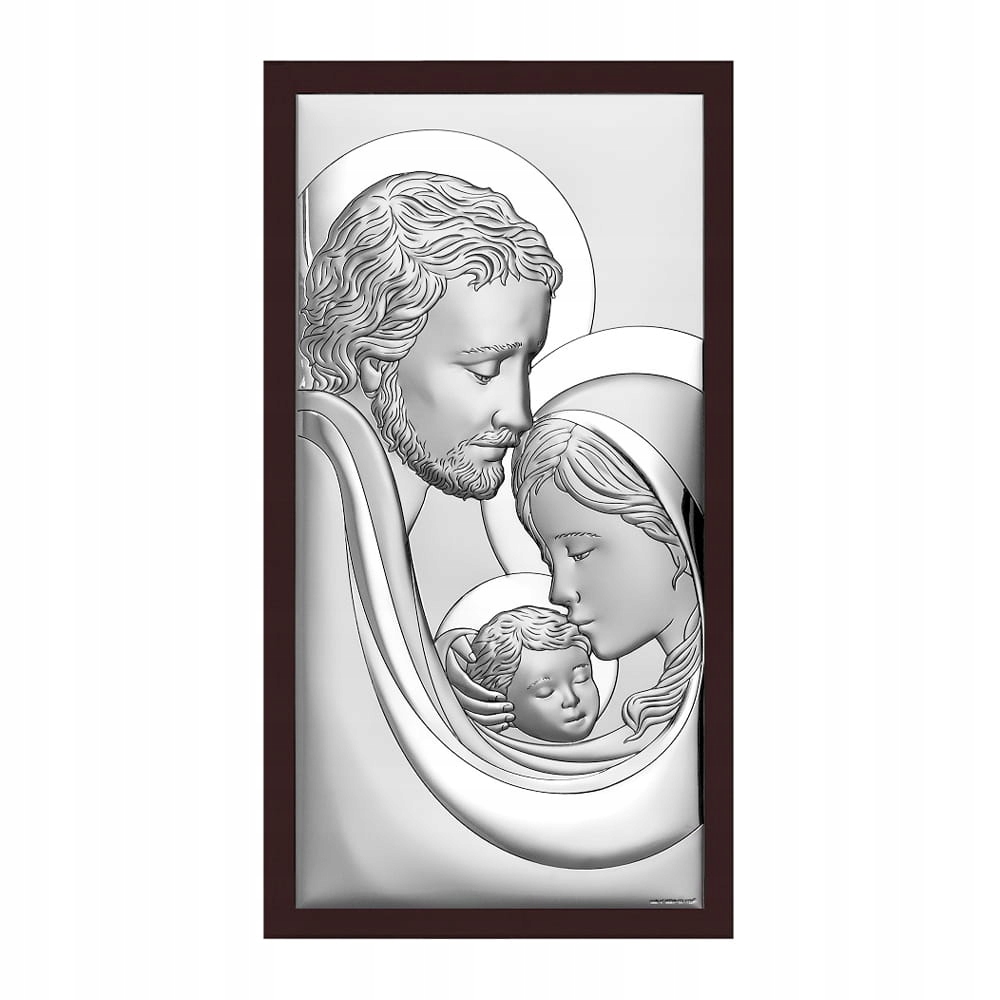 SREBRNY OBRAZ ŚW.RODZINA PAMIĄTKA PREZENT NA ŚLUB - 12223422194 - oficjalne archiwum Allegro