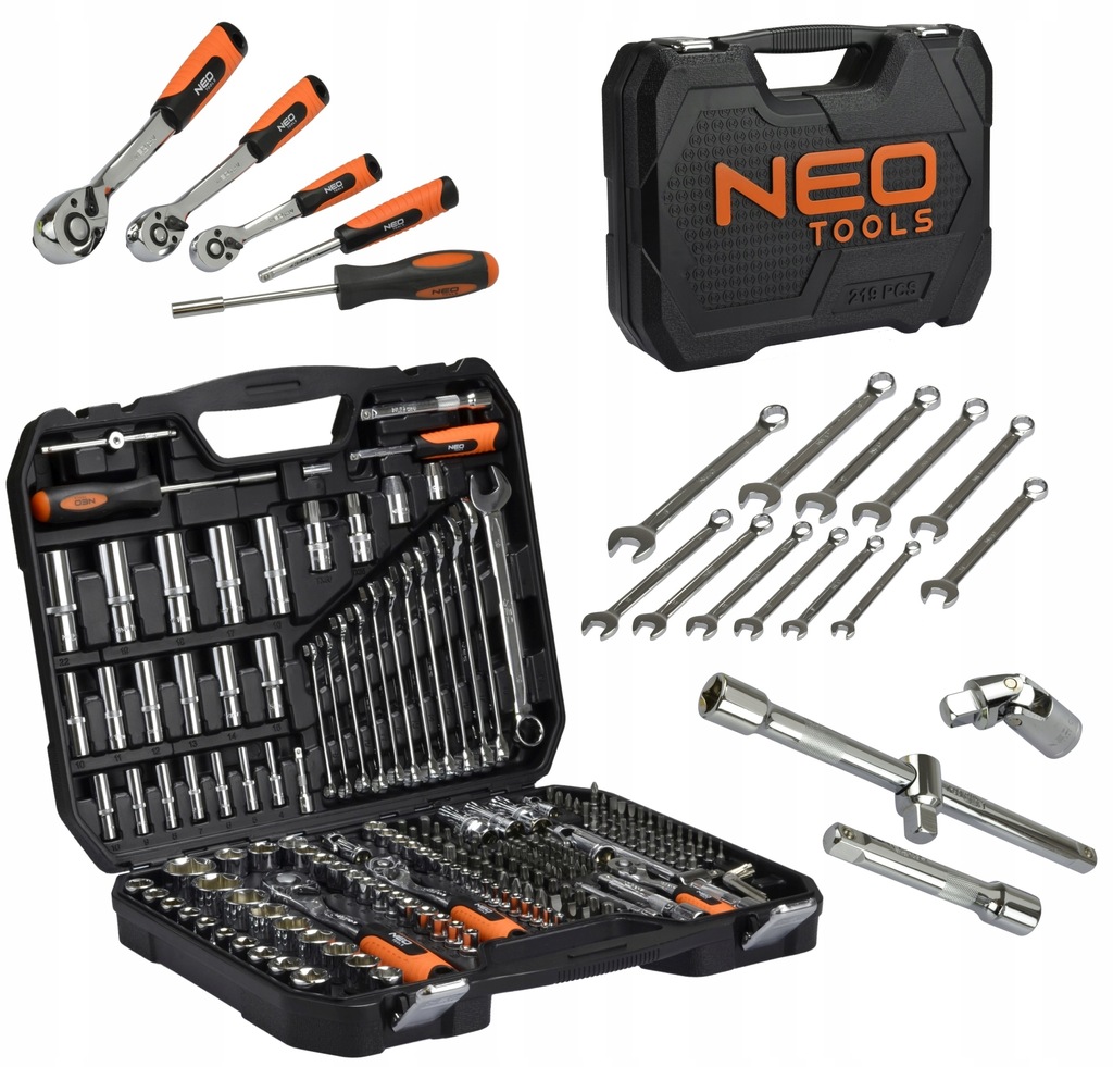 NEO TOOLS ZESTAW NARZĘDZI KLUCZE NASADOWE DO DOMU - 13396080266 - oficjalne archiwum Allegro
