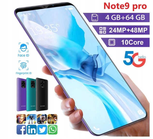 Smartphone Note9 Pro 4GB 64GB 5.5 48MP Kolory - 11518351884 - oficjalne archiwum Allegro