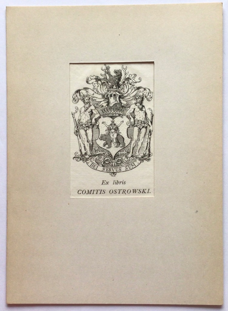 Ex-libris Comitis Ostrowski Dei Servus Sum - 15258123438 - oficjalne ...