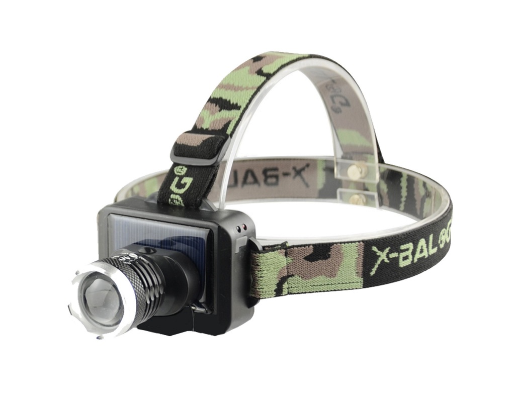 LATARKA CZOŁOWA LED CREE T6 + PANEL SŁONECZNY - 7220750749 - oficjalne archiwum Allegro