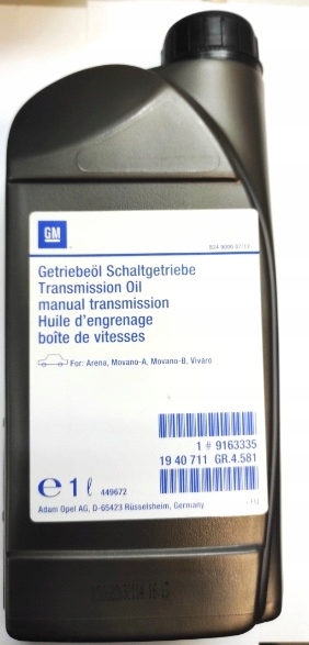 Olej przekładniowy Opel 75W-80 9163335 - 12064865644 - oficjalne ...