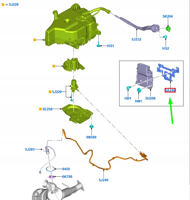 FORD TRANSIT CUSTOM MK1 Reductant Dosage Module Bracket 2222032 ...