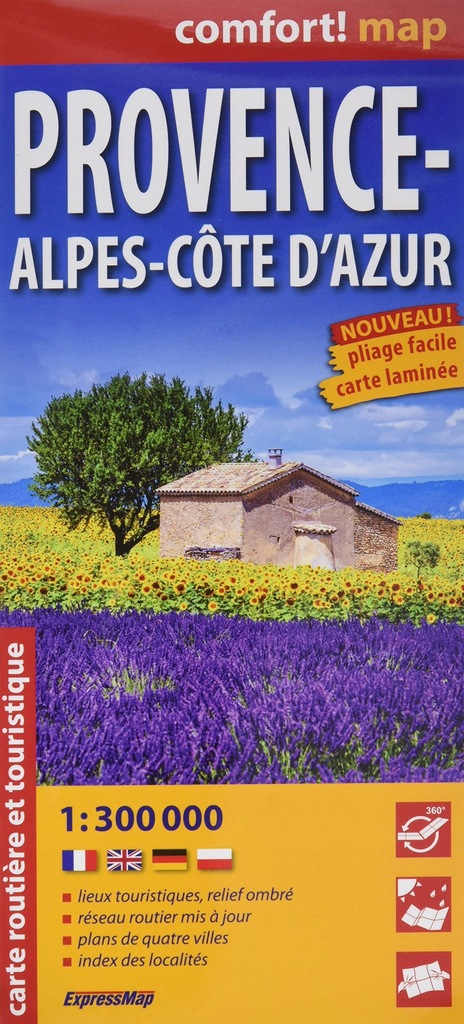 PROWANSJA LAZUROWE WYBRZEŻE mapa laminoawna EXPMAP - 8782605900 ...