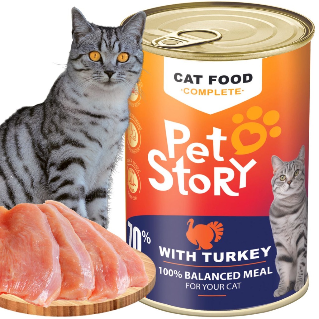 PETSTORY Karma pełnoporcjowa z indykiem 400g kawałki w sosie dla kotów - 14795365879 - oficjalne ...