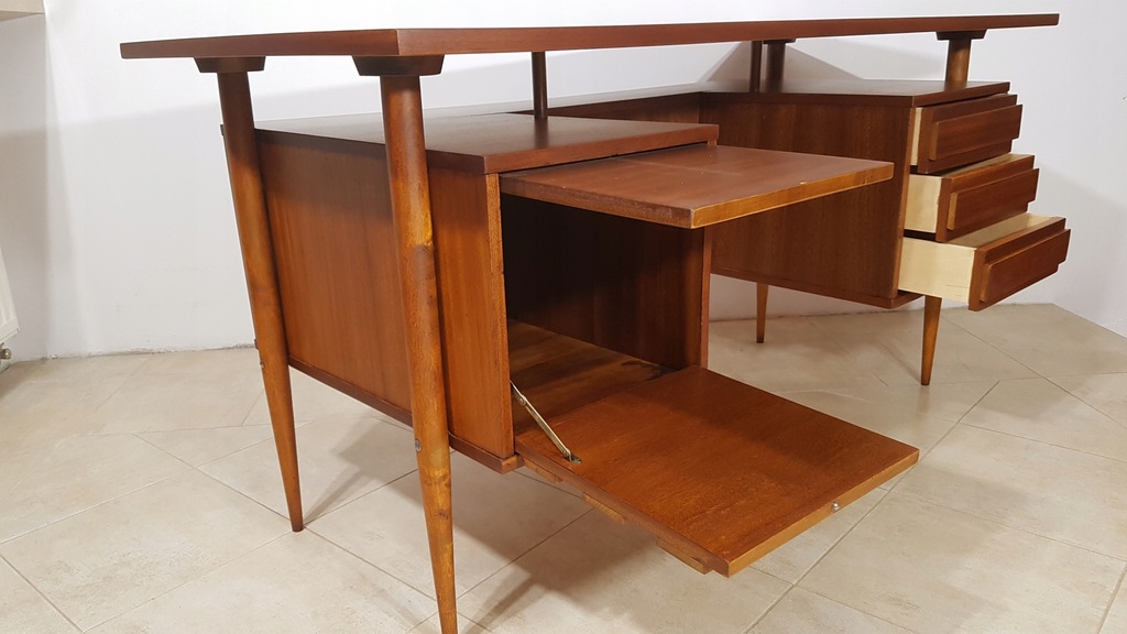 Biurko Design PRL Poznańskie Fabryki Mebli lat 60 - 13169714868 ...