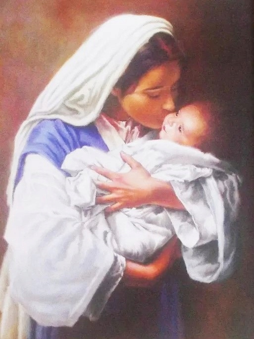 Matka Boska Całująca Oblicze Boga Obraz rama drew - 11595312091 ...