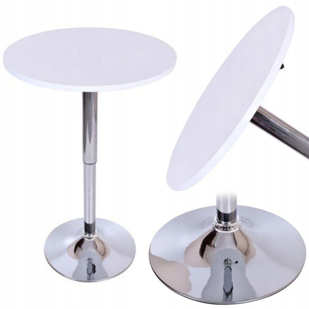 STOLIK BAROWY OKRĄGŁY WYSOKI BIAŁY STÓŁ KUCHNI 60 - 13369194423 ...