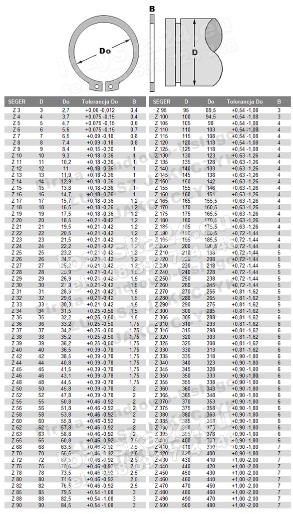 SEGER Z 36 pierścień osadczy zewnętrzny Z36 - 5254002081 - oficjalne ...