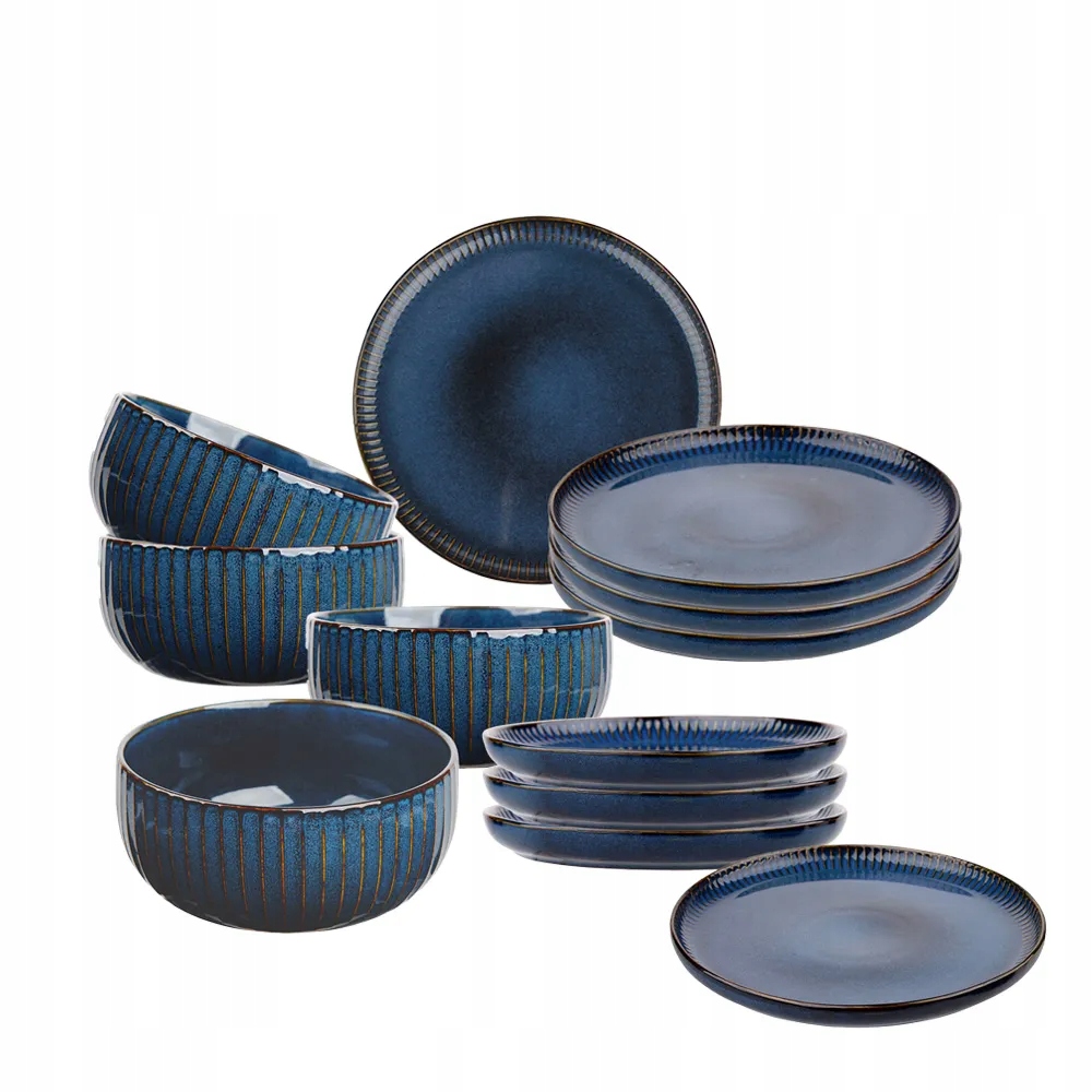 Serwis obiadowy zestaw talerzy Altom Design Reactive Stripes na 4 osoby ...